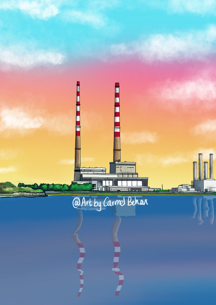 Dublin Poolbeg Chimneys - Art by Carmel Behan